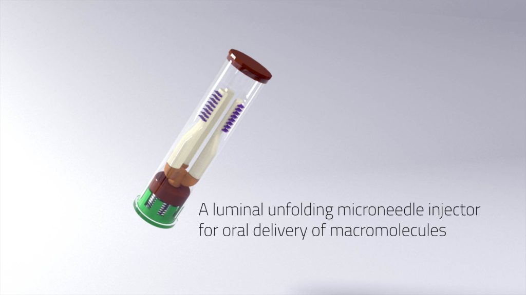 A luminal unfolding microneedle injector for oral delivery of ...